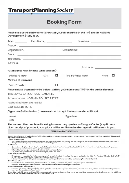 Exeter Housing Developments Study Tour with Dr. David Knight Form